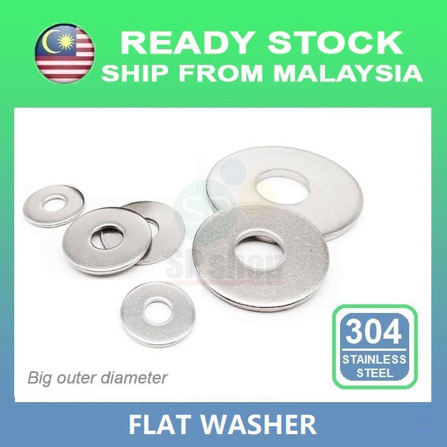 Flat Washer M4 M5 M6 M8 M10 M12 M14 M16 Stainless Steel 304 Washers Plain Washer Big Outer ...
