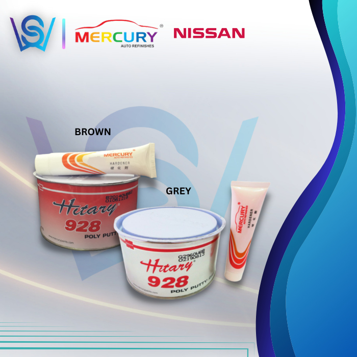 MERCURY NISSAN HITARY 928 Poly Car Putty 1kg (Brown/Grey) | Shopee Malaysia