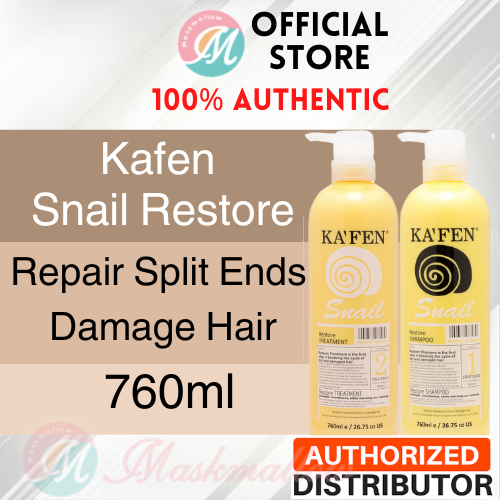 【Ready Stock】Kafen Snail Restore Hair Shampoo/ Treatment 760ml Damaged ...