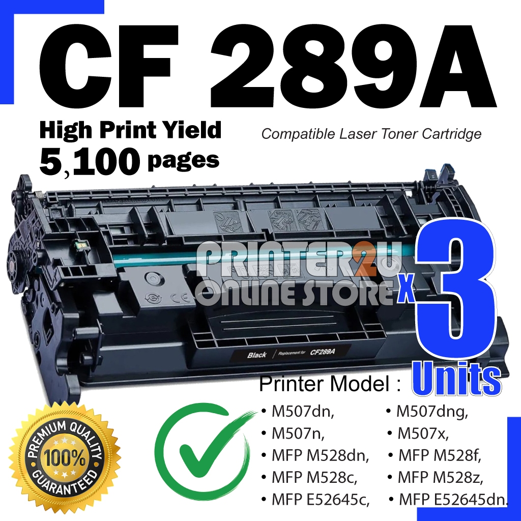 3x Compatible to hp 89A CF289A HP89A CF 289A LaserJet ENTERPRISE M507 ...