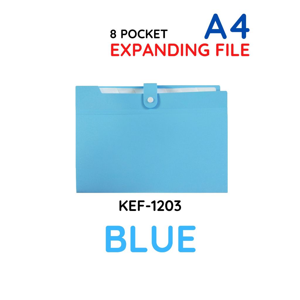 [ 5/8 POCKETS ] A4 BUTTON EXPANDING FILE WITH INDEX LABELS | A4 PORTABLE ORGANIZER FOLDER | KEF ...