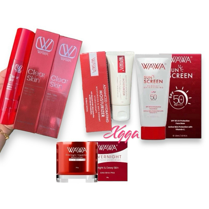 WAWA COSMETICS - skincare basic set sunscreen, moisturizer , clear skin ...