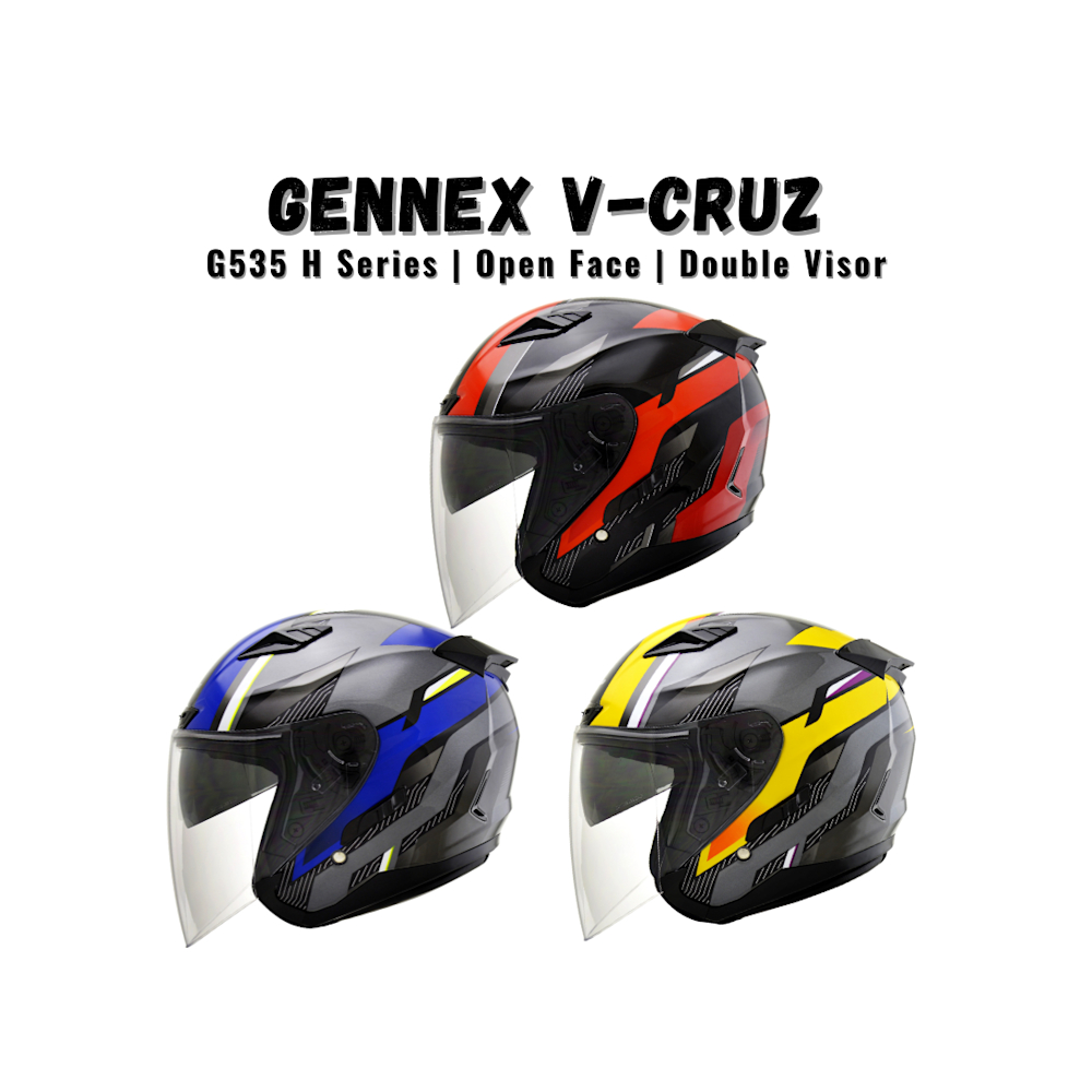 GRACSHAW GENNEX V-CRUZ G535 Double Visor Helmet | Shopee Malaysia