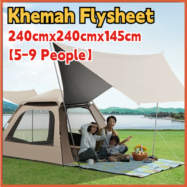 Khemah Camping Extended Awning camping Tent Automatic Waterproof Khemah ...