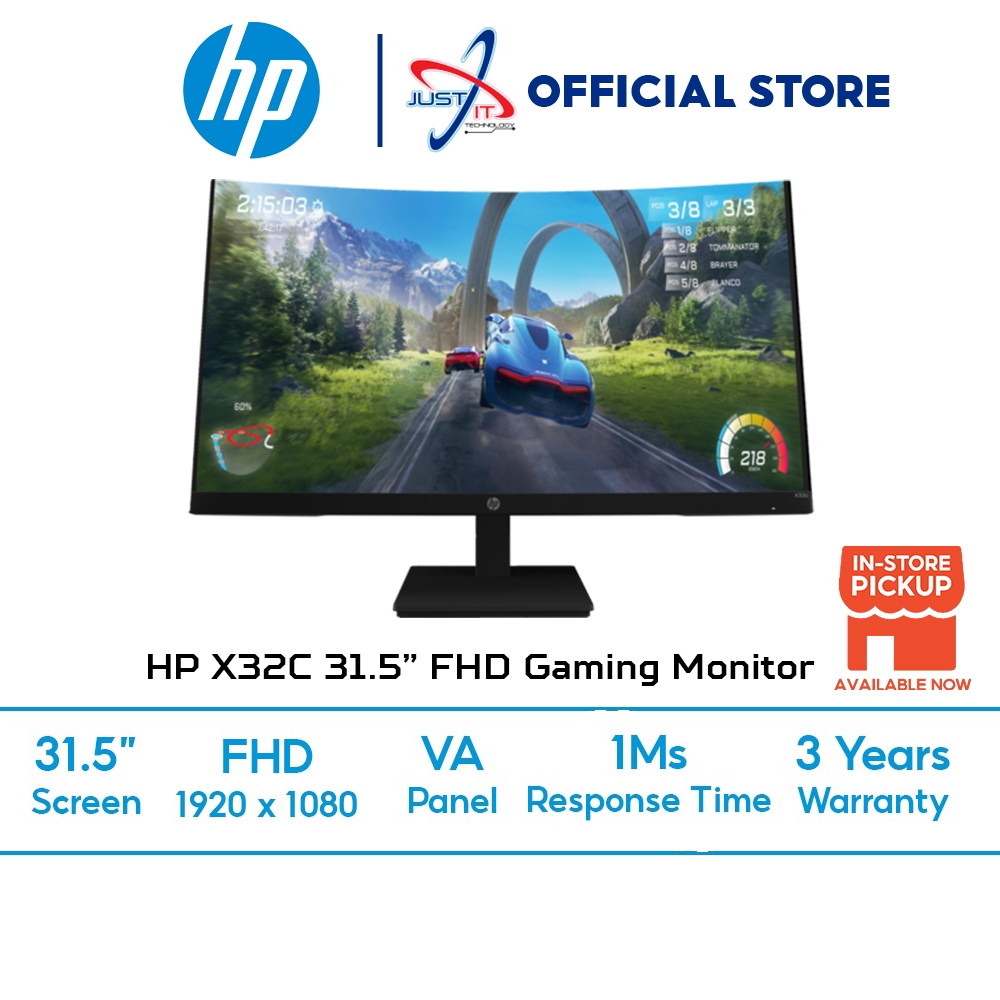 HP X32C 31.5“ CURVED GAMING MONITOR ( 31.5" VA FHD / 1MS / 165HZ / HD ...