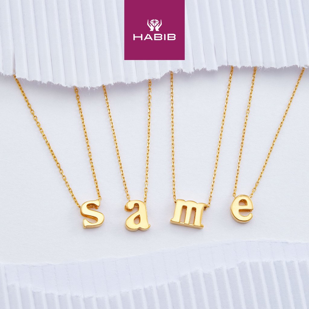 HABIB Oro Italia 916 Alphabet Yellow Gold Necklace GC28230922 | Shopee ...