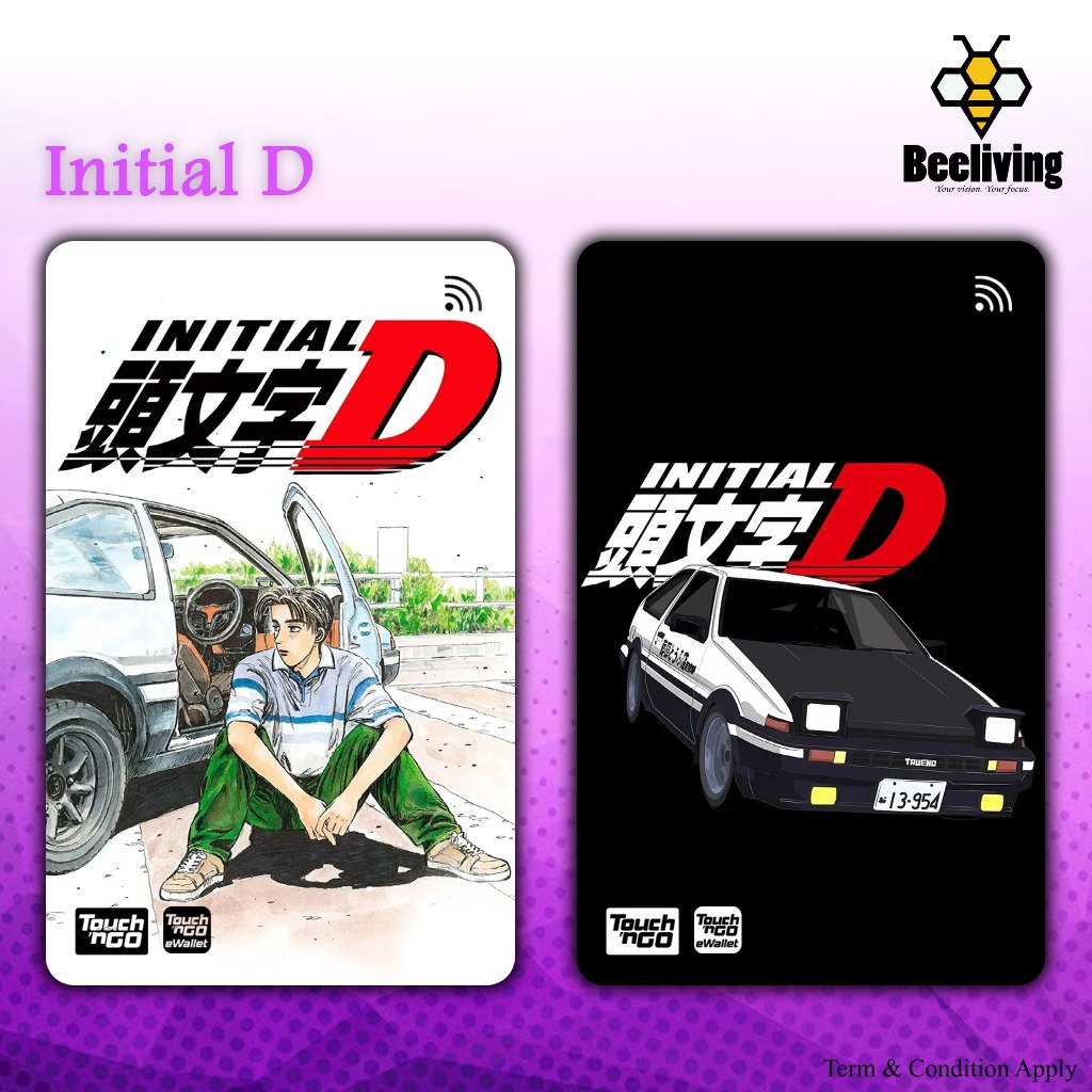 Initial D ( SERIES 1 ) - Touch n Go Card Sticker Cover (Waterproof ...