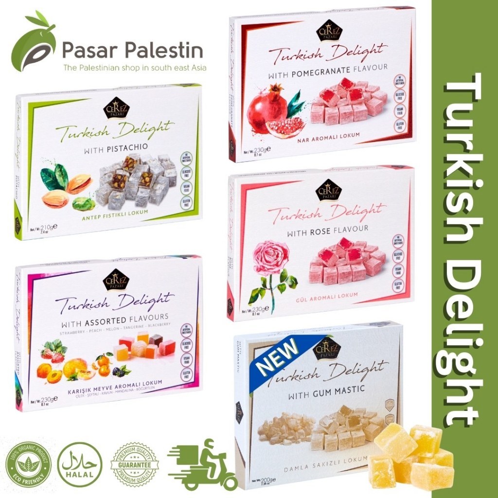 Turkish Delight Color of Taste (Pistachio, Pomegranate, Rose, Assorted ...
