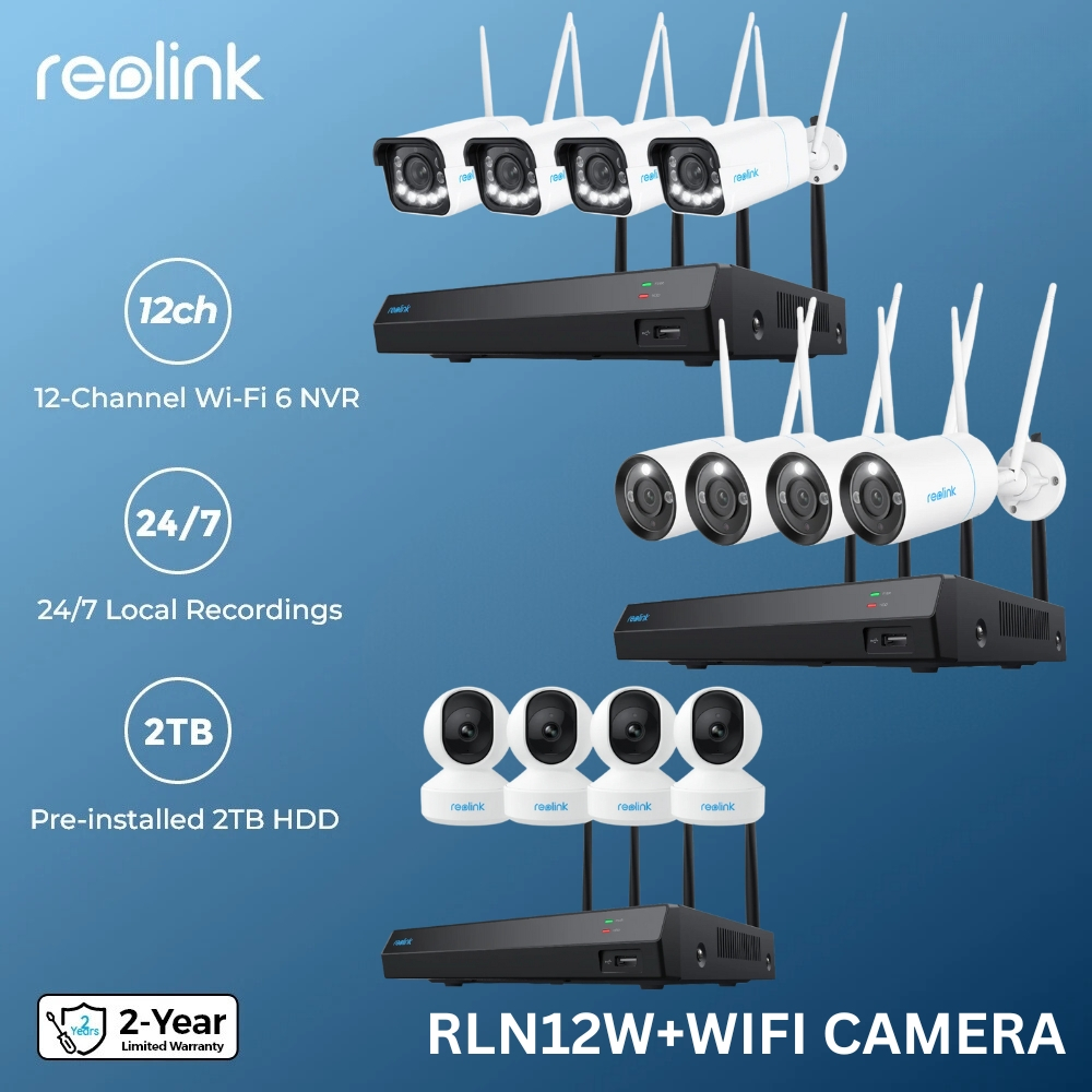 Reolink 4K 12CH WiFi NVR Recorder with Wi-Fi 6 for 5MP 8MP WiFi IP ...