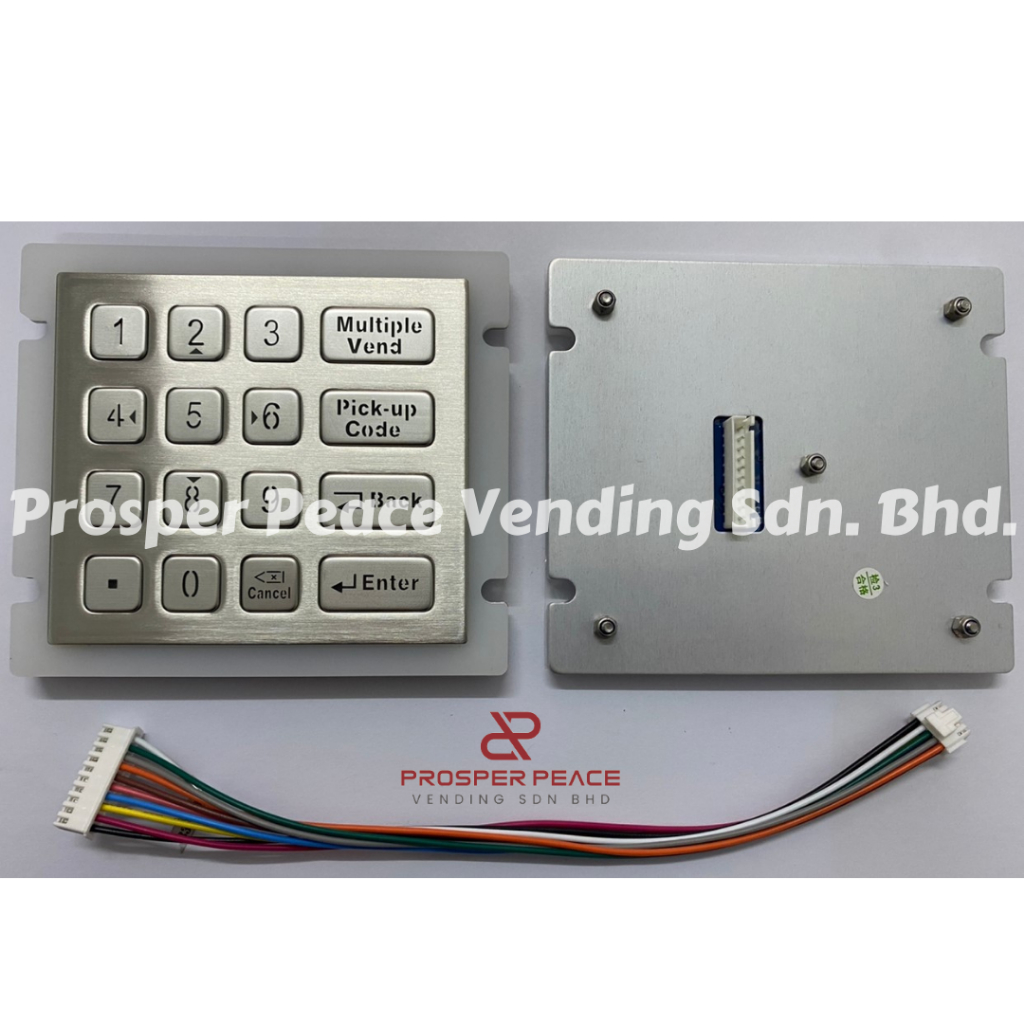(NEW) 16键LED金属键盘 16-key LED Keyboard LED Keypad Vending Machine Keypad ...