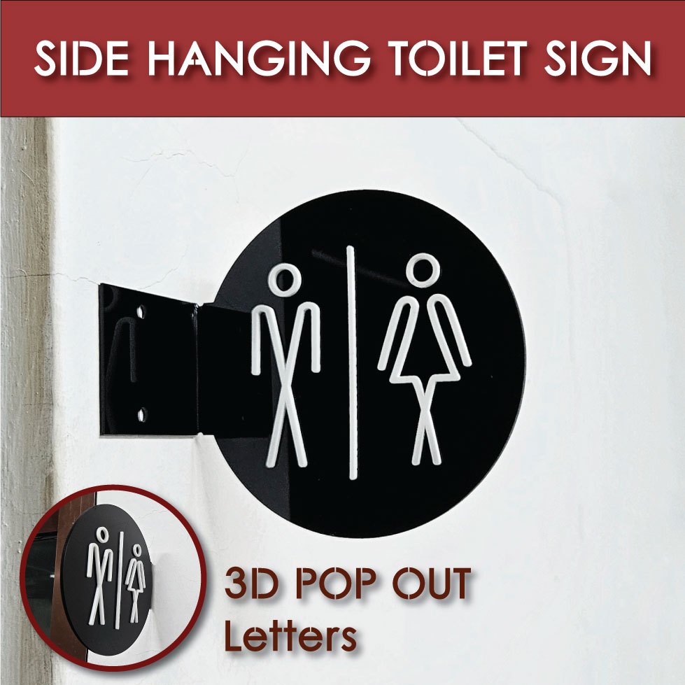 UMAKE Sign board toilet - rest room sign - Acrylic sign - pop up ...