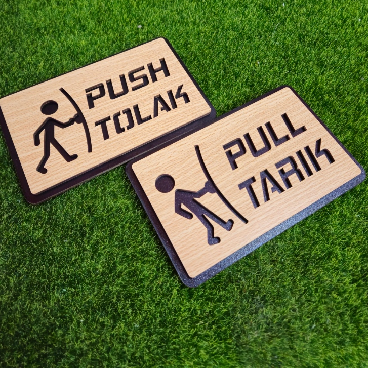 Push Pull Door Signage Board Push Pull 1 Pair Push Pull Papan Tanda ...