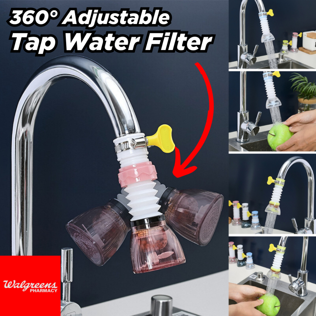 360° Adjustable Filter Tap Water Filter Faucets (Extendable Head, Anti ...