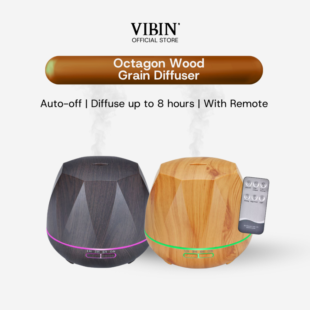 VIBIN' With Remote Wood Octagon Diffuser Air Humidifier Air Purifier ...
