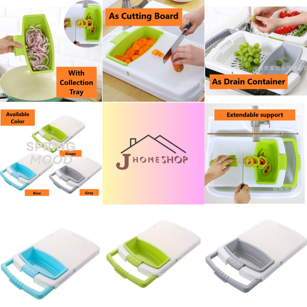 4 in 1 Cutting Board Washing Drain Bucket Plastic Chopping Block Drain ...