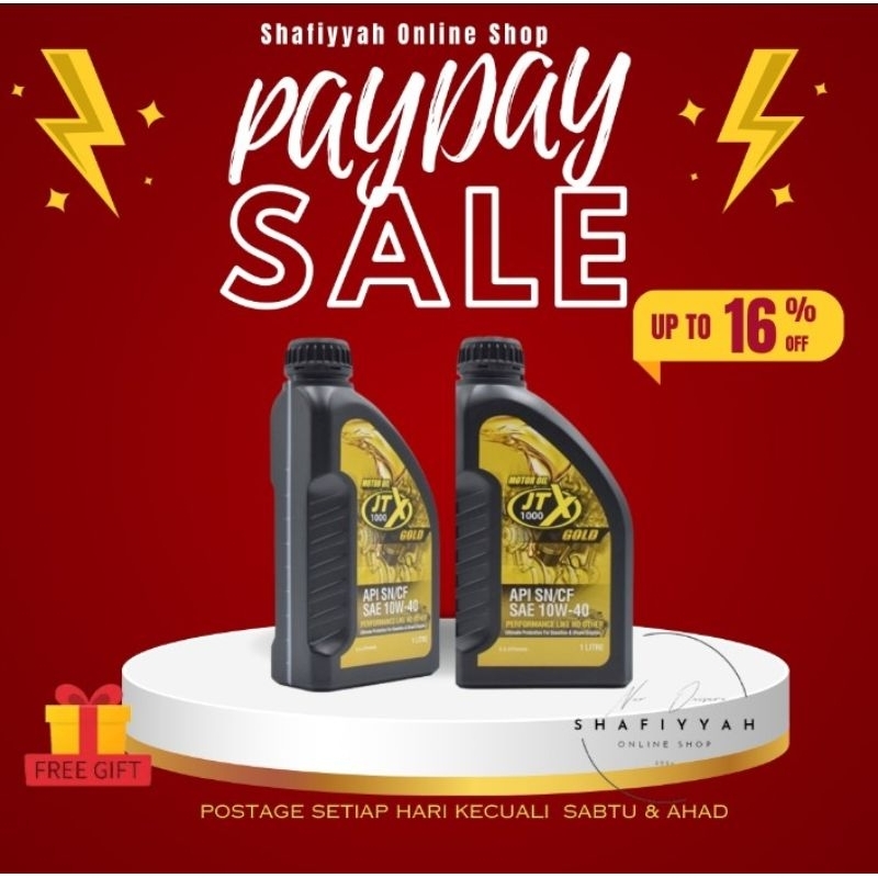 💥HOT ITEM💥JTX 1000 GOLD MOTOR OIL 1 LITER 💯 ORIGINAL | Shopee Malaysia