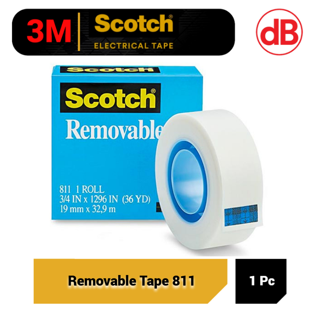 (READY STOCK) 3M Scotch Tape - Removable Tape 811 (19mm x 32.9m ...