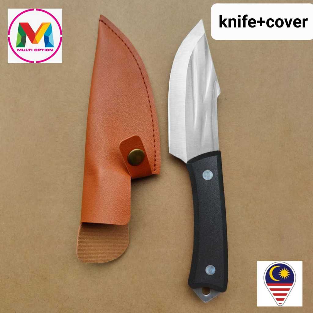 4.25^LITTLE FINGER RING KNIFE WITH LEATHER CASE KITCHEN KNIFE PISAU ...