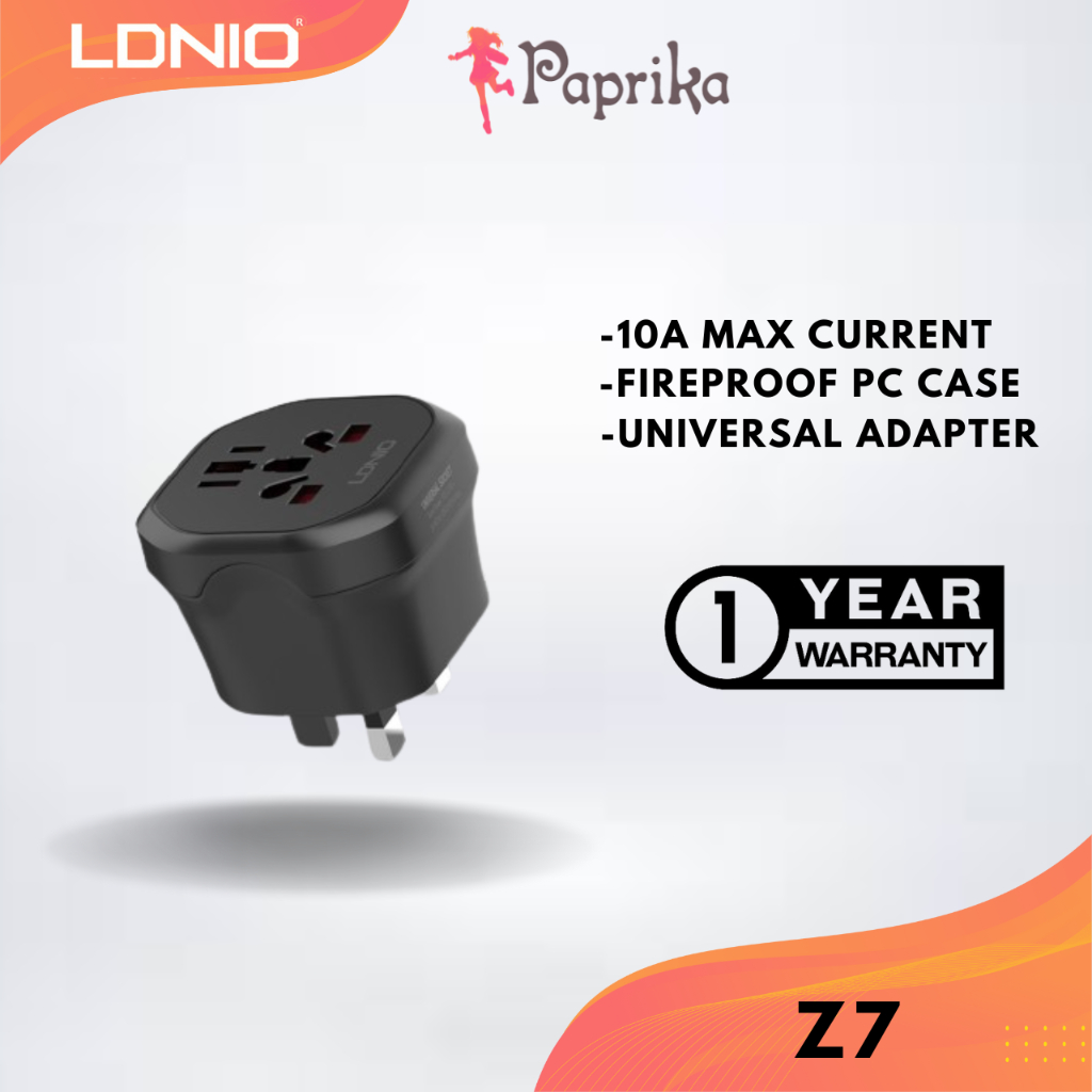 LDNIO Z7 Travel Adapter Conversion Socket Power Strip Converter Universal Adapter UK Plug 3 Pin ...