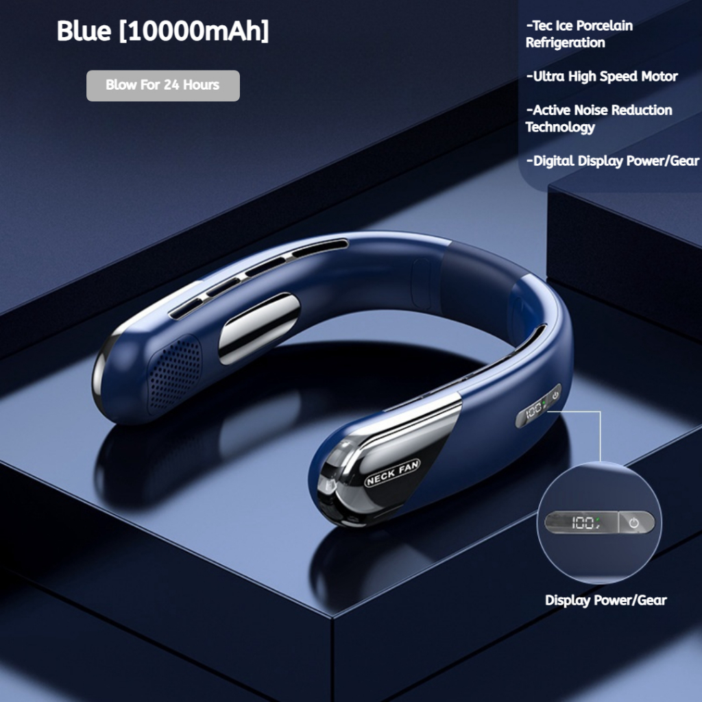 [Shopee Choice] 10000mAh Portable Neck Fan Bladeless Fan USB ...