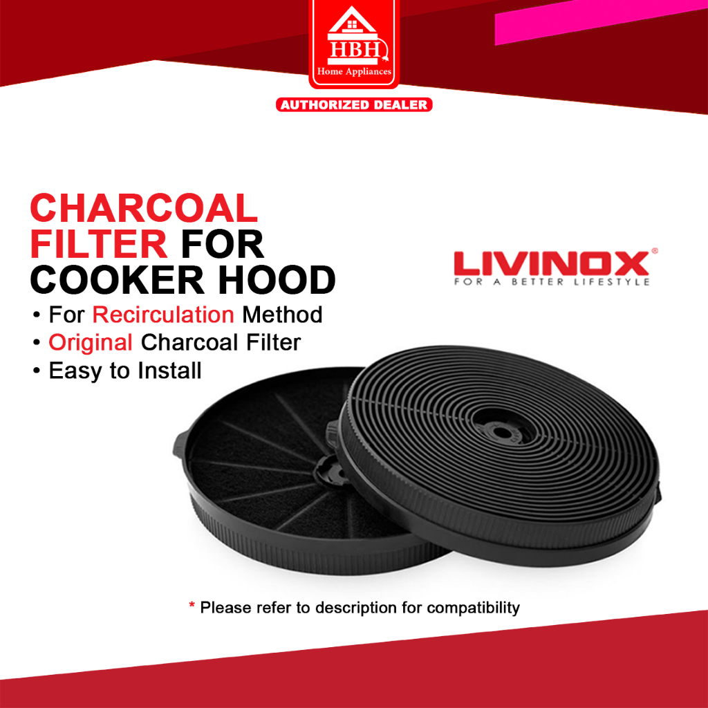 Livinox CH007 Kitchen Cooker Hood Recirculation Recirculating Charcoal ...