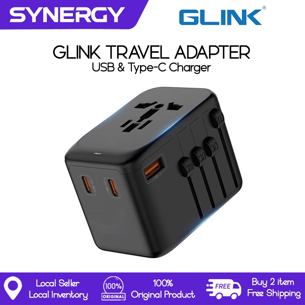 Glink Travel Adapter with Universal Plug, Multiple USB & Type-C Port ...