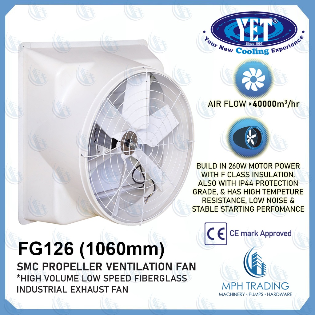 YET FG126 41'' 41 Inch High Volume Low Speed Fiberglass SMC Industrial ...