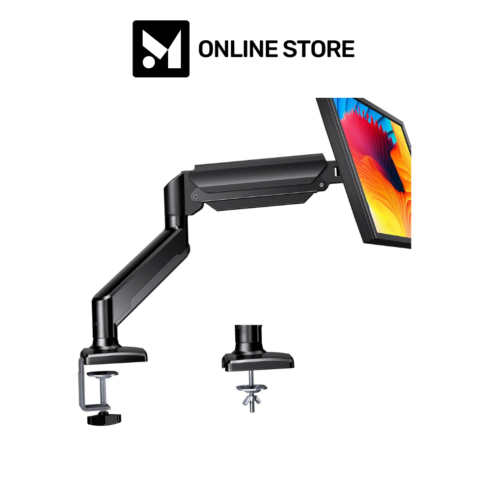 the Aryl Single Monitor Arm for 13-32 inch Screens, Adjustable Gas Spring Monitor Mount Holds up ...