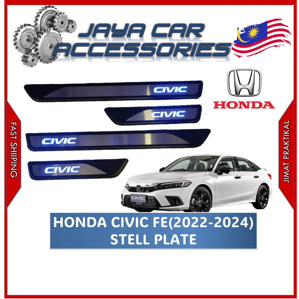 Honda Civic FE 2022 - 2024 Side Steel Plate/Door Side Step With Led ...