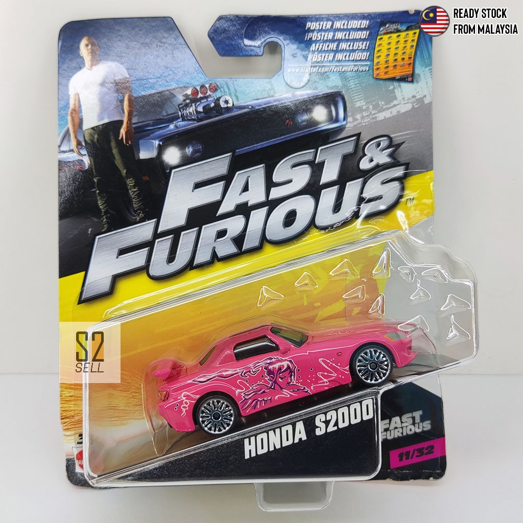 Mattel 2 Fast 2 Furious Honda S2000 Suki Pink Color Diecast 1/55 Scale ...