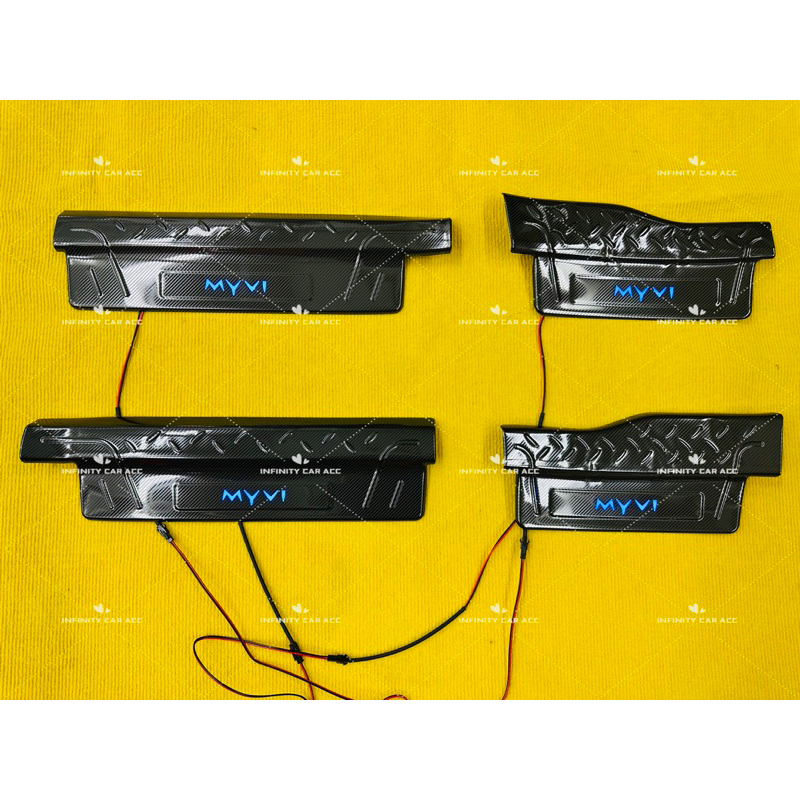 Perodua Myvi 2018-2024 Led Door Side Step Sill Plate Carbon Look ...