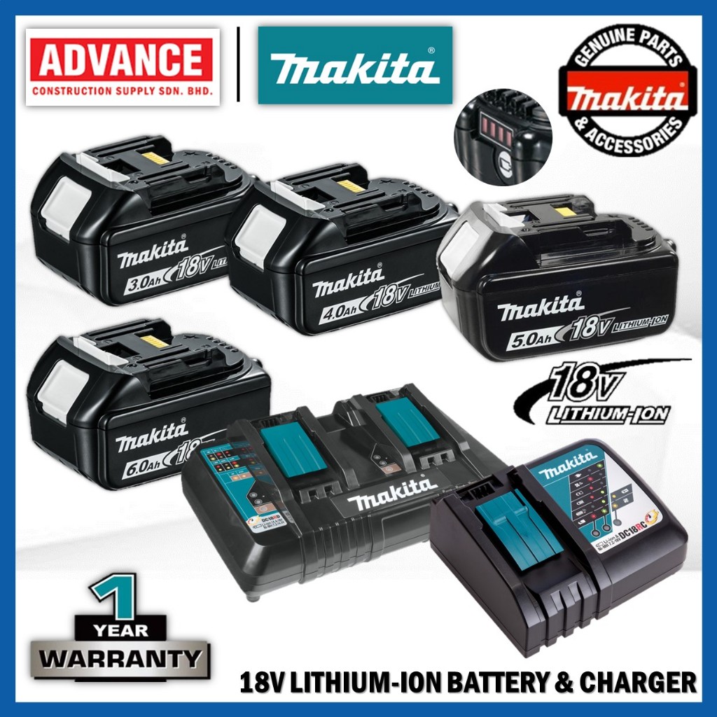 MAKITA 18V LITHIUM-ION Battery & Charger ( 1.5Ah / 2.0Ah / 3.0Ah / 4.0Ah / 5.0Ah / 6.0Ah ...