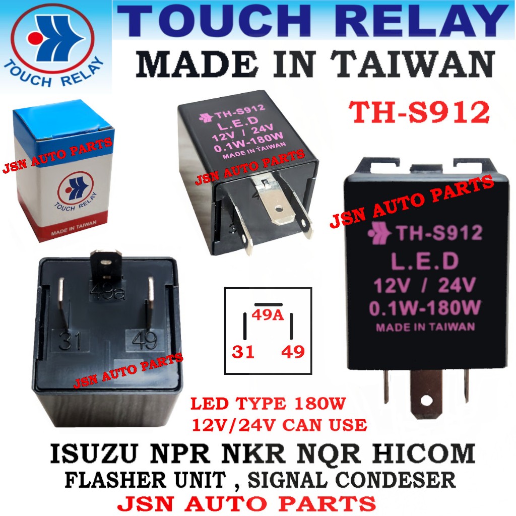 TH-S912 FLASHER UNIT 3PIN 12V/24V 180V LED ISUZU ELF NHR NPR LORRY ...