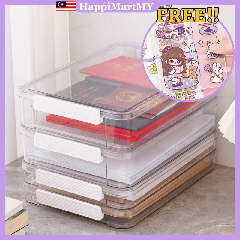 LOCAL!! A4 Paper Document Storage Box Certificate Stackable Large ...