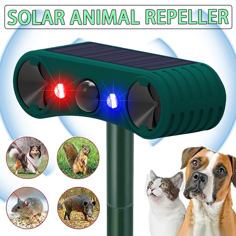 Ultrasonic Animal Repeller Yard Outdoor Solar Get Rid Cat Dog Bird ...