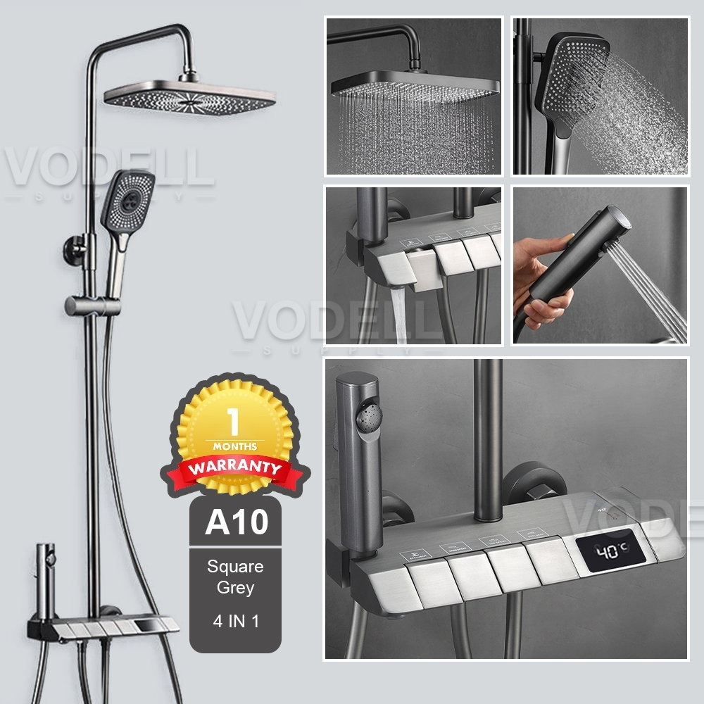 VODELL 304 Stainless Steel 4in1 Digital Shower Set Bathroom Mixer ...