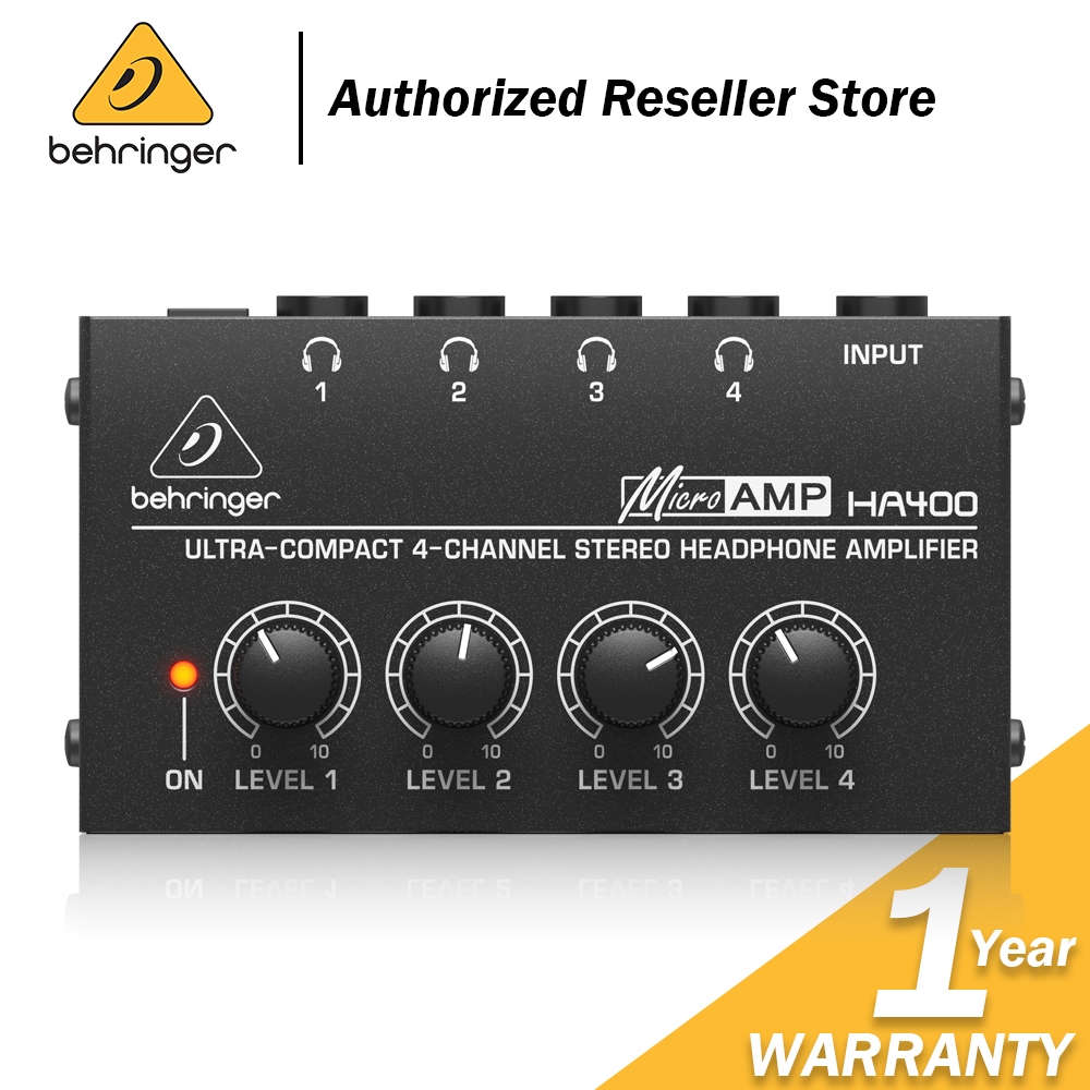 Behringer MicroAMP HA400 4-Channel Headphone Amplifier (HA-400 / HA 400 ...