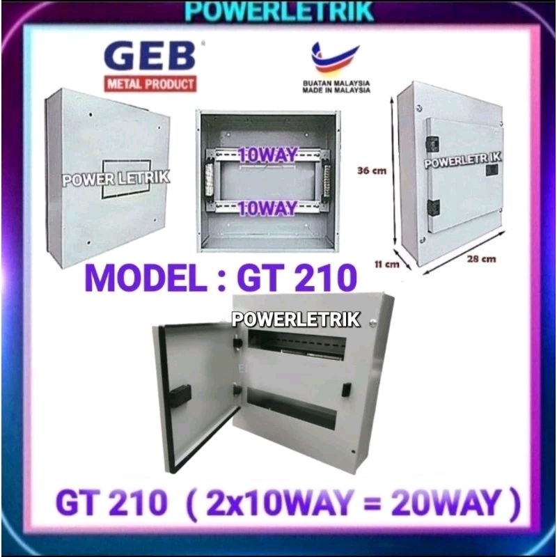 *READY STOCK* GEB GT 210 METALCLAD DB 2ROW 10WAY MCB DISTRIBUTION BOX ...