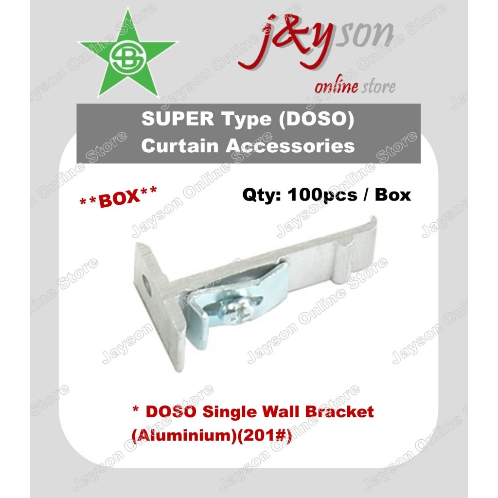 [ BOX ] DOSO Super Curtain Single Bracket 201# / Double Bracket 202 ...