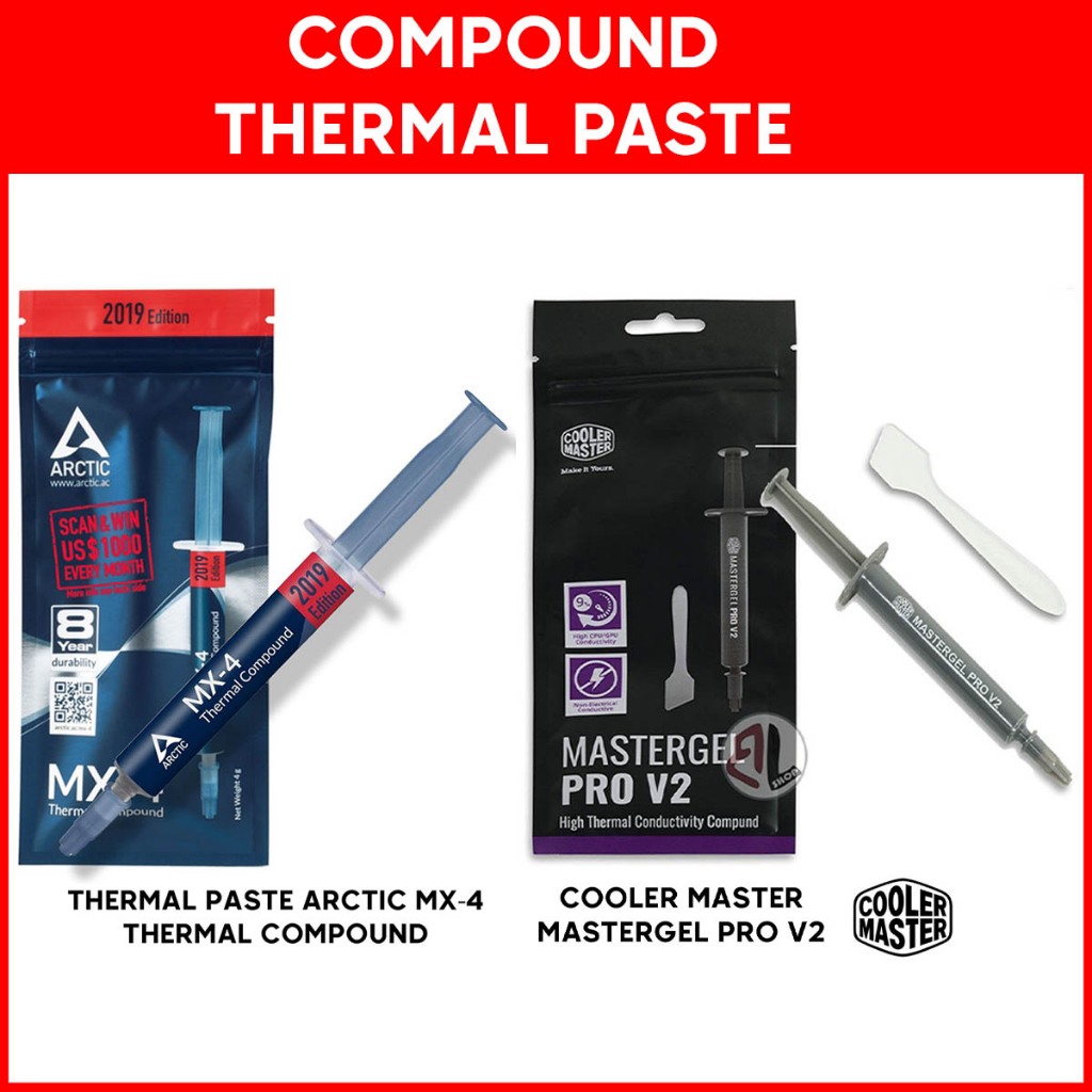 COMPOUND THERMAL PASTE COOLER MASTER MASTERGEL PRO V2 / ARCTIC MX-4 ...