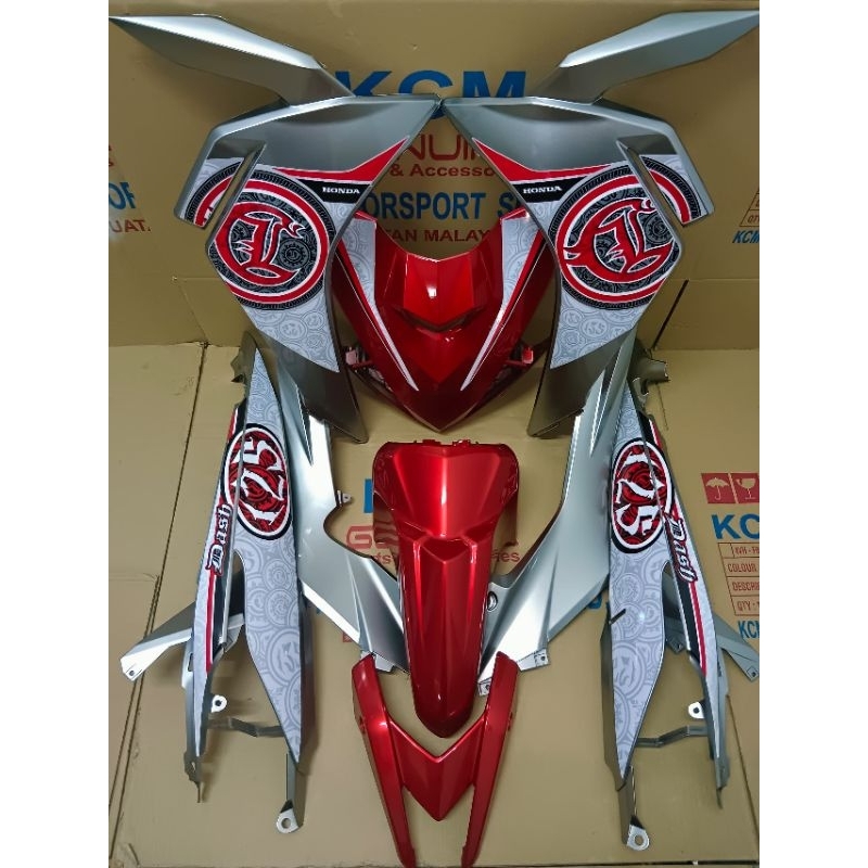 HLD COVER SET DASH V1 V2 V3 V4 V5 BATIK MERAH SIAP PASANG STICKER ...
