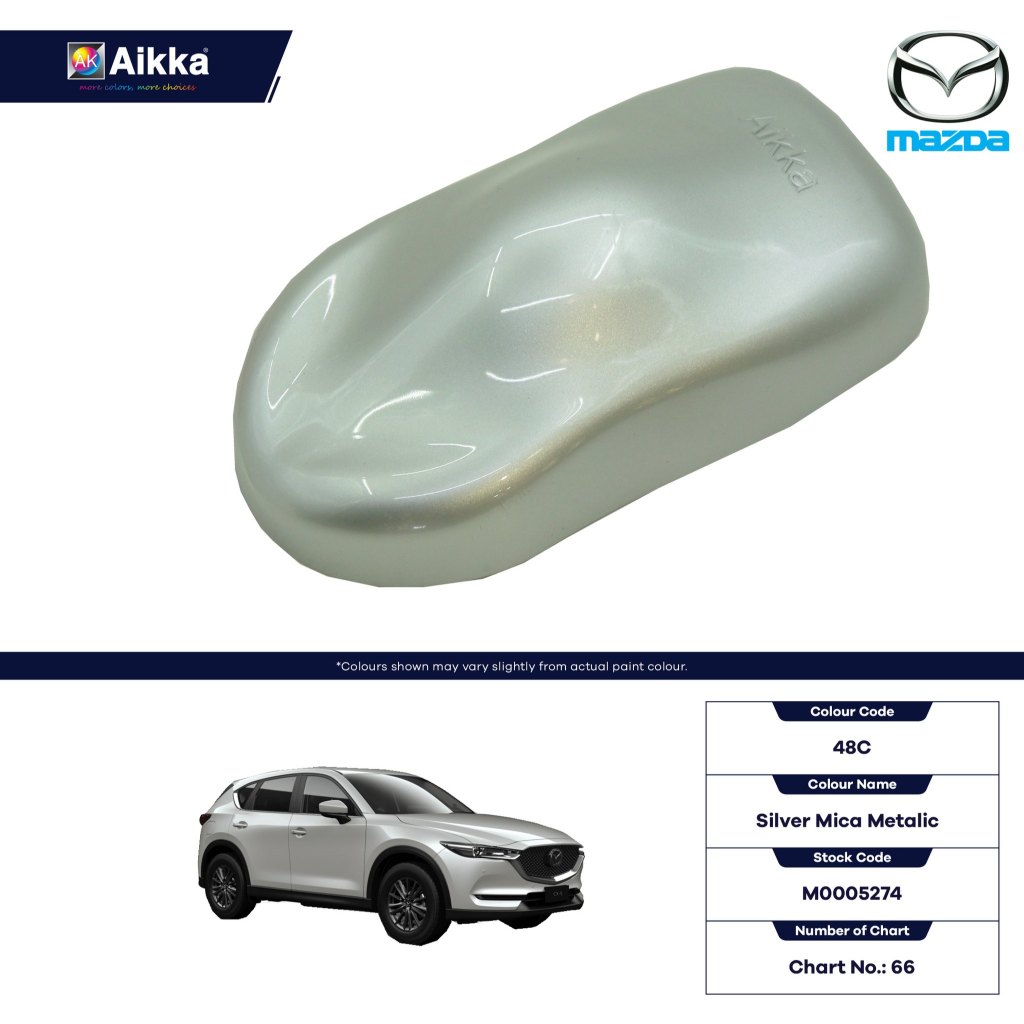 AIKKA MAZDA 48C / SILVER MICA METALLIC / 2K PAINT / CAR AND MOTOR / DIY ...