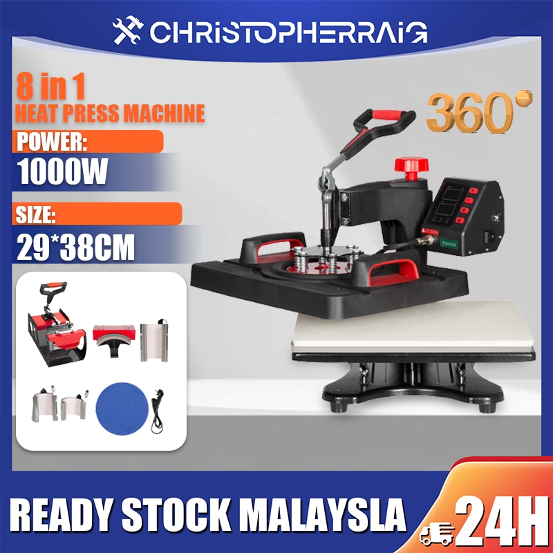 3 year warranty🔥8 in 1 Heat Press Machine/Heat Transfer Machine/360° Swing Away Heat Press ...