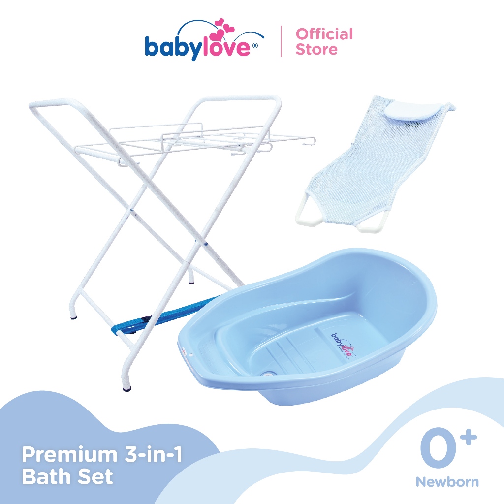 Babylove Bath Combo Set Mandian Bayi 2 dalam 1 / 3 dalam 1 (Bath Stand ...