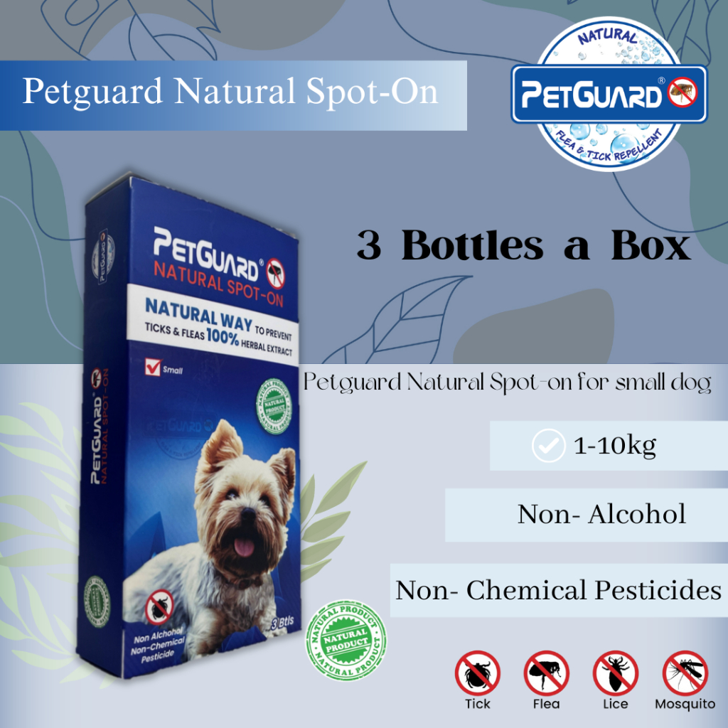 Petguard Natural Spot-On Small Dog 3 bottles a box | Shopee Malaysia