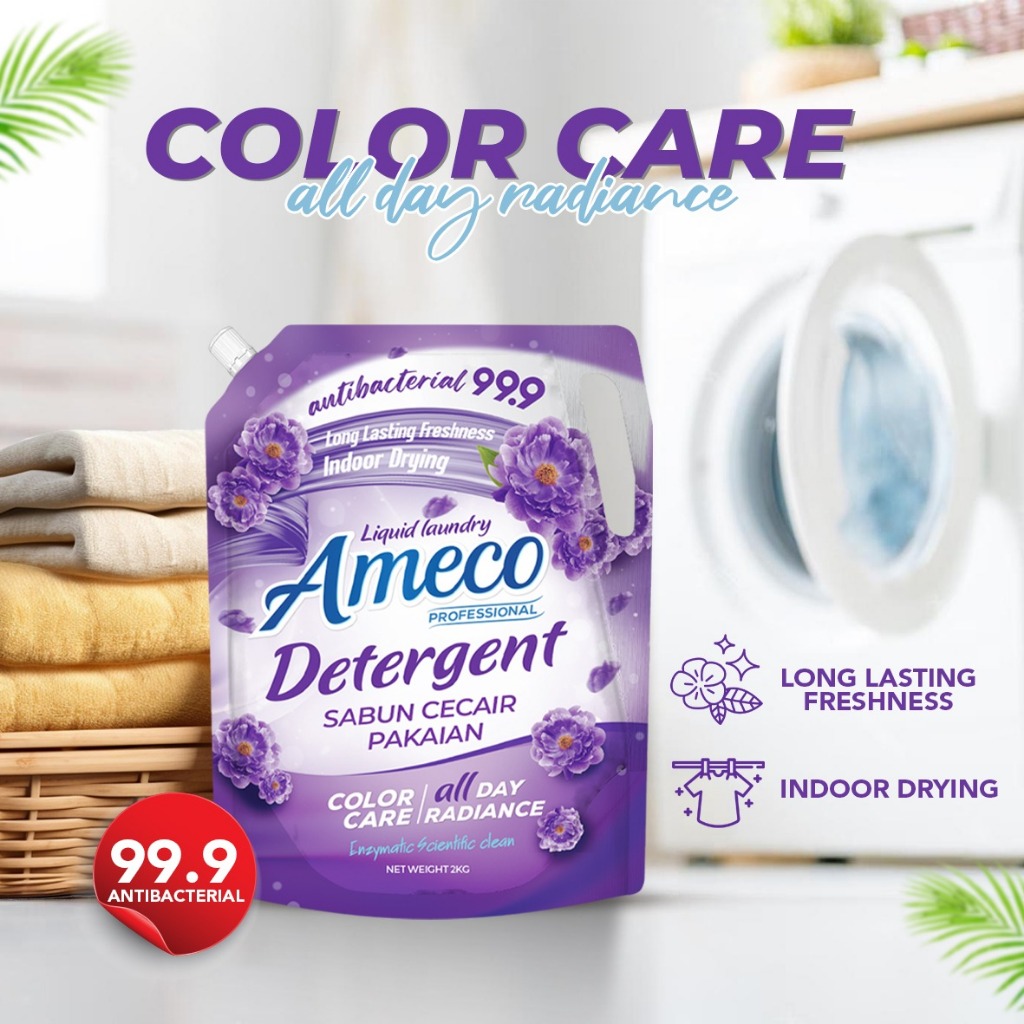 Ameco Profesional Color Care Liquid laundry Detergent All Day Radiance 2KG Refill Pouch | Shopee ...