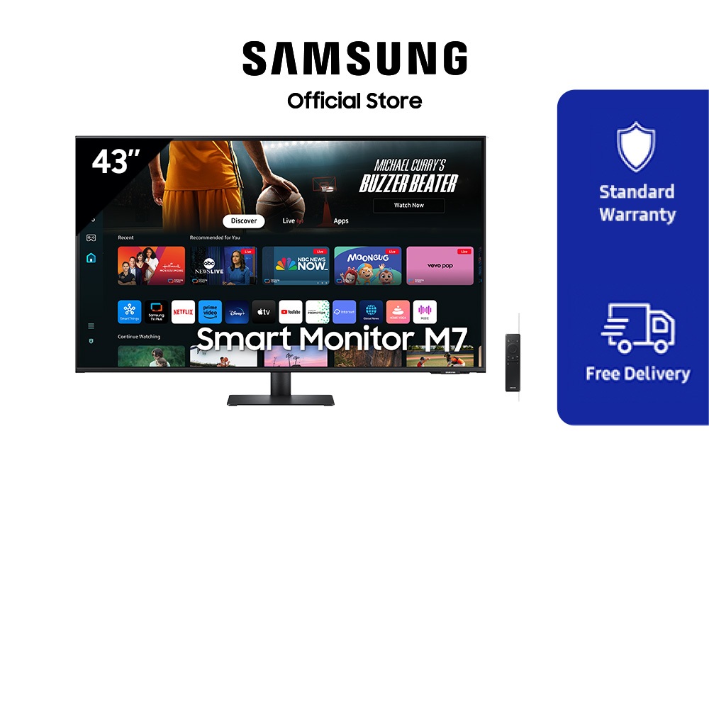 Samsung 43" M7 UHD Smart Monitor | Eye Saver | PC Experience with ...