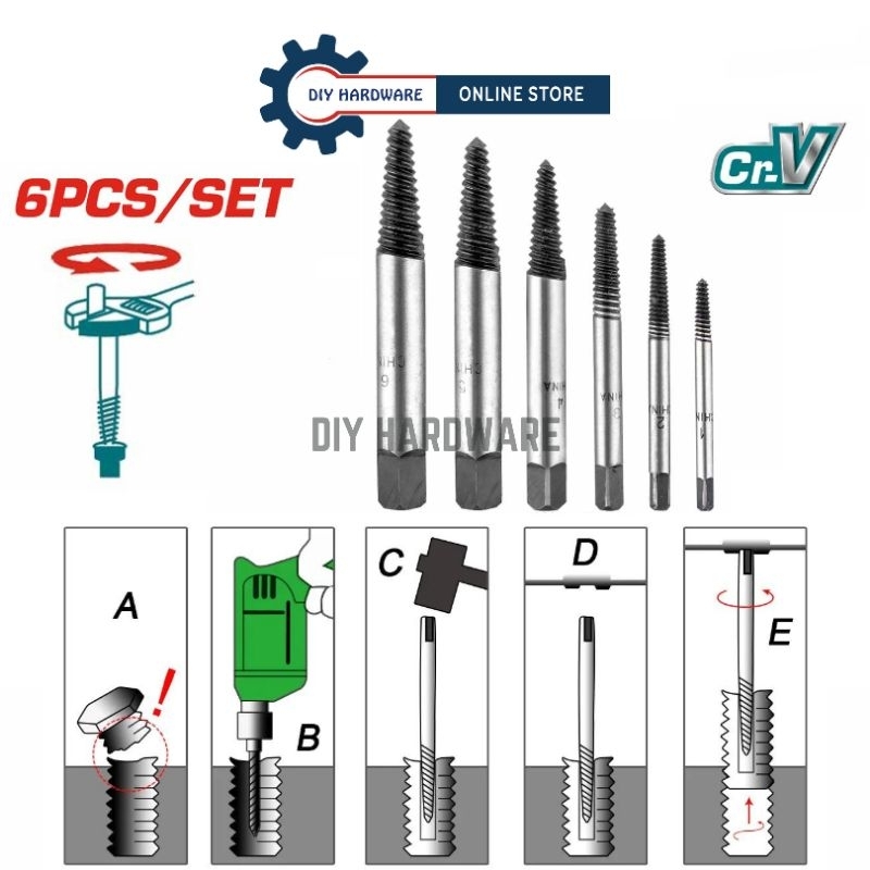 TOTAL Screw Extractor Set (5pcs) TACSE0056 / TACSE0061 | Shopee Malaysia