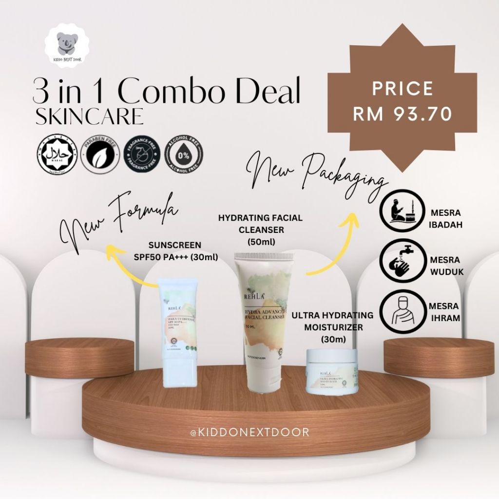 REHLA Travel Kit | Combo Package: Facial Cleanser, Sunscreen SPF50 PA ...