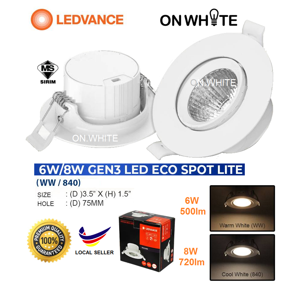 LEDVANCE 3" 6W / 8W GEN3 LED EYEBALL SIRIM ENERGY SAVING NEW MODEL ...